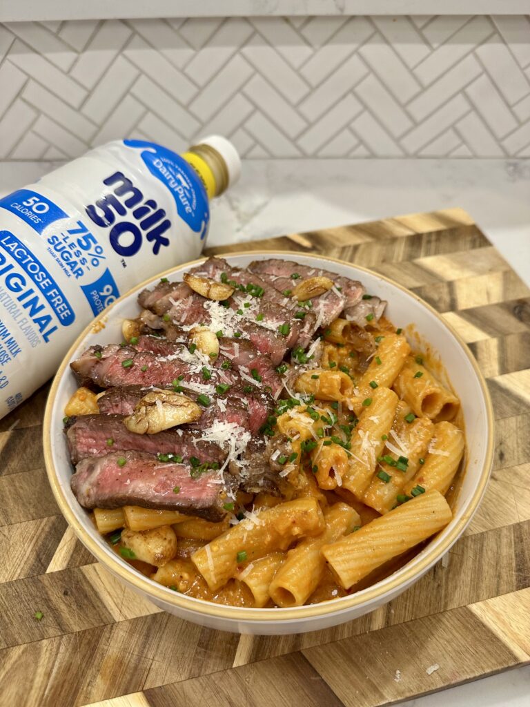 Spicy Vodka Rigatoni with Ribeye Steak - TheSpicyJuju