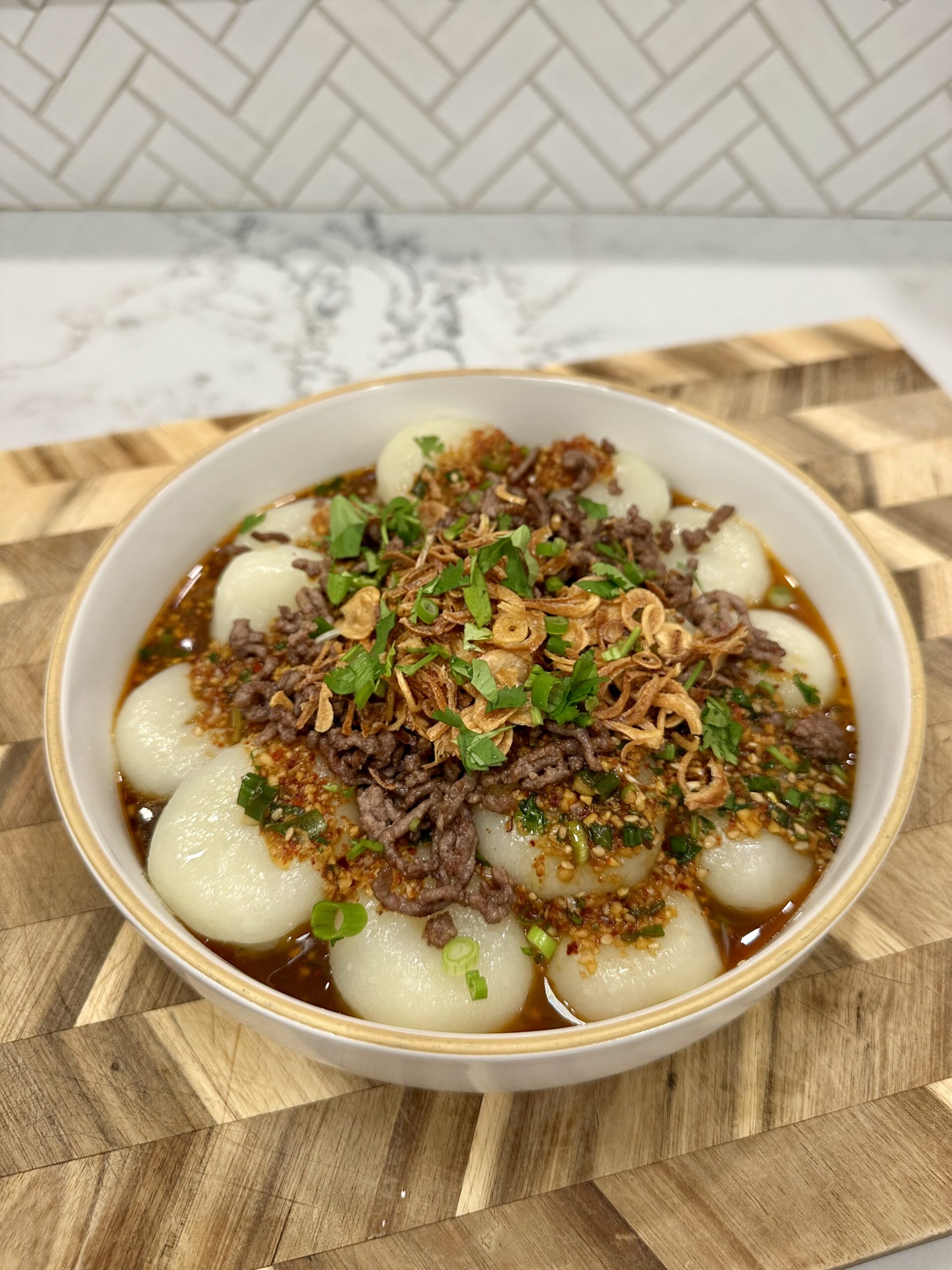 Chili Oil Chinese Potato Noodles (Donut Shape) - TheSpicyJuju